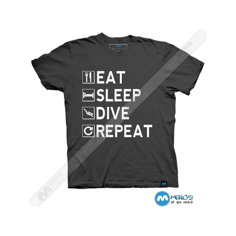تیشرت طرح Eat - Sleep - Dive - Repeat